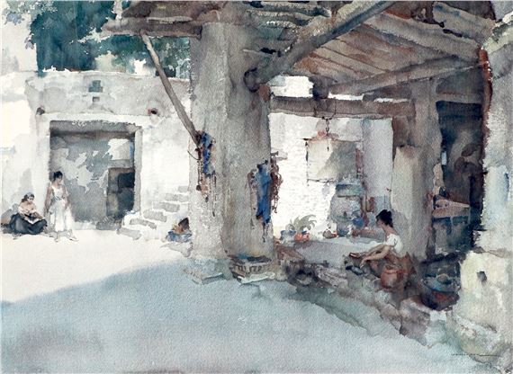 William Russell Flint | LADIES DOING LAUNDRY | MutualArt