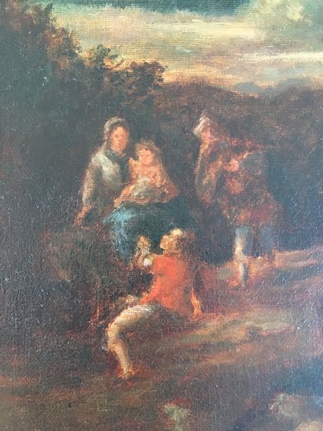 German School, 19th Century | Animated scene with sheep and characters ...