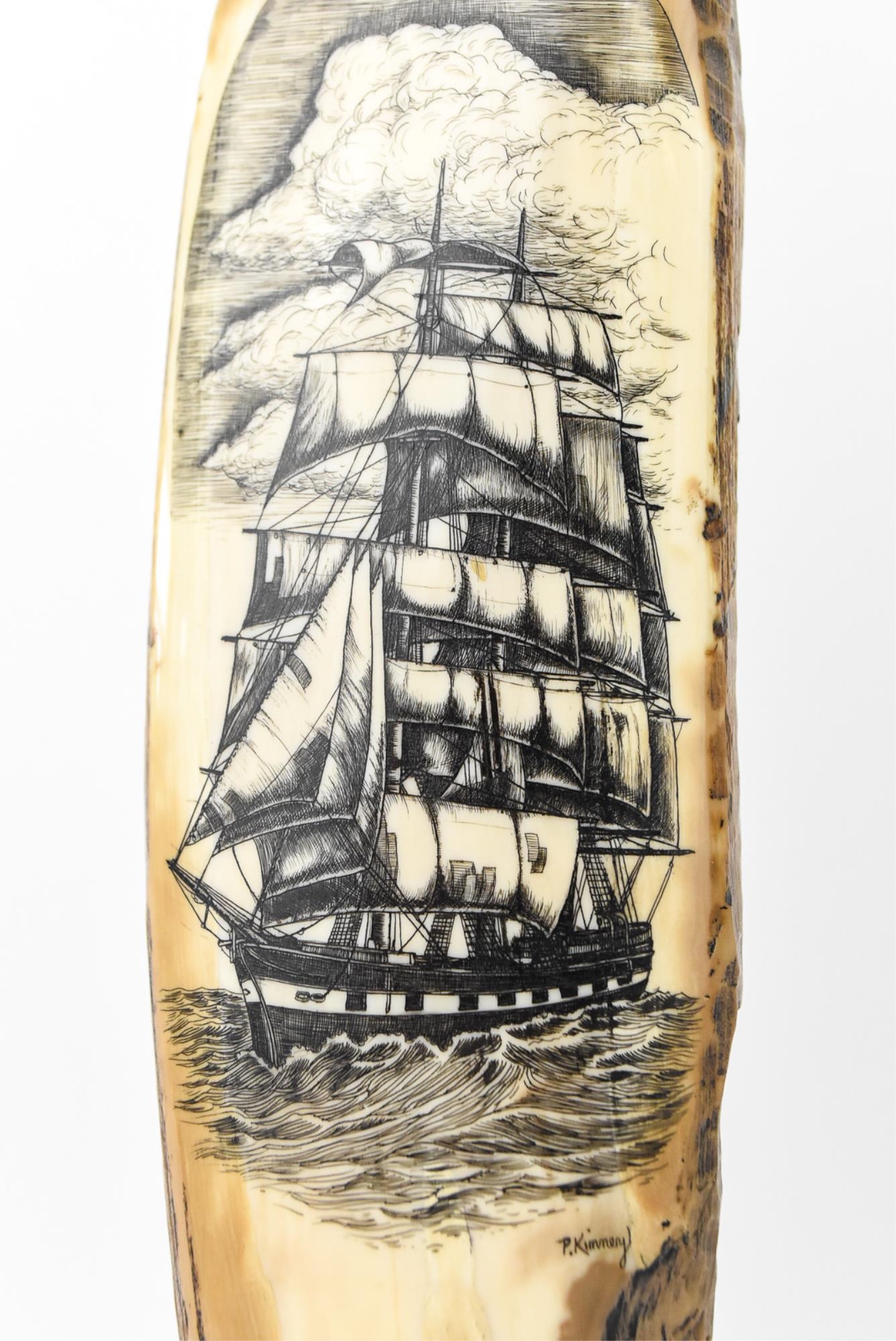Peter Kinney | PETER KINNEY WALRUS TUSK SCRIMSHAW | MutualArt