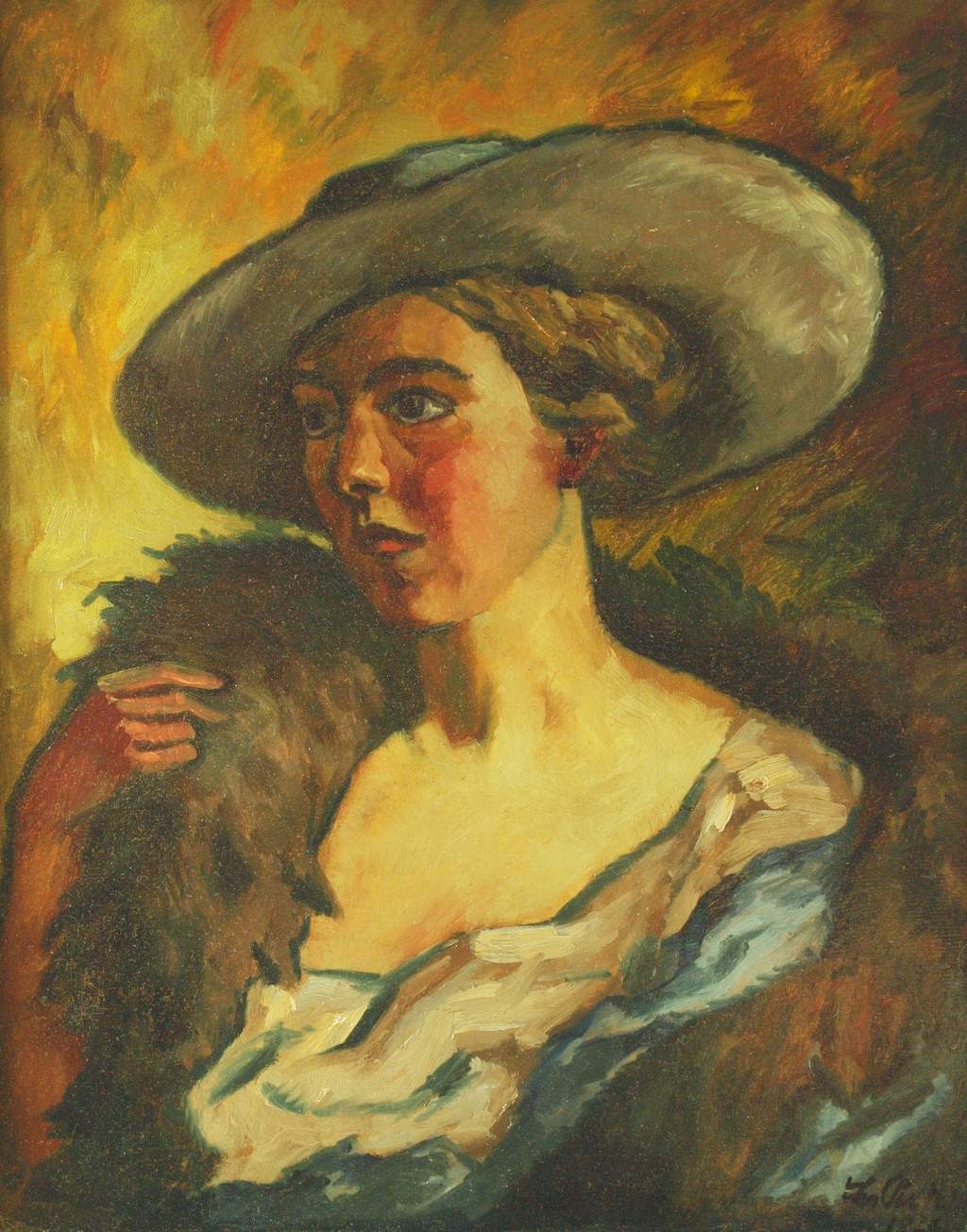 Leo Putz | Damenporträt (1926) | MutualArt