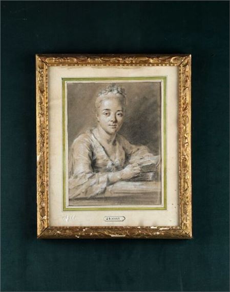 Jean-Baptiste Huet | Portrait of a woman with an open book. | MutualArt