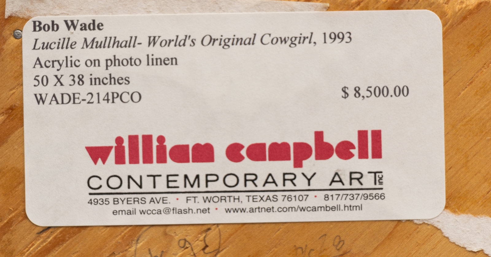 Bob Wade | Lucille Mulhall - World's Original Cowgirl (1993) | MutualArt