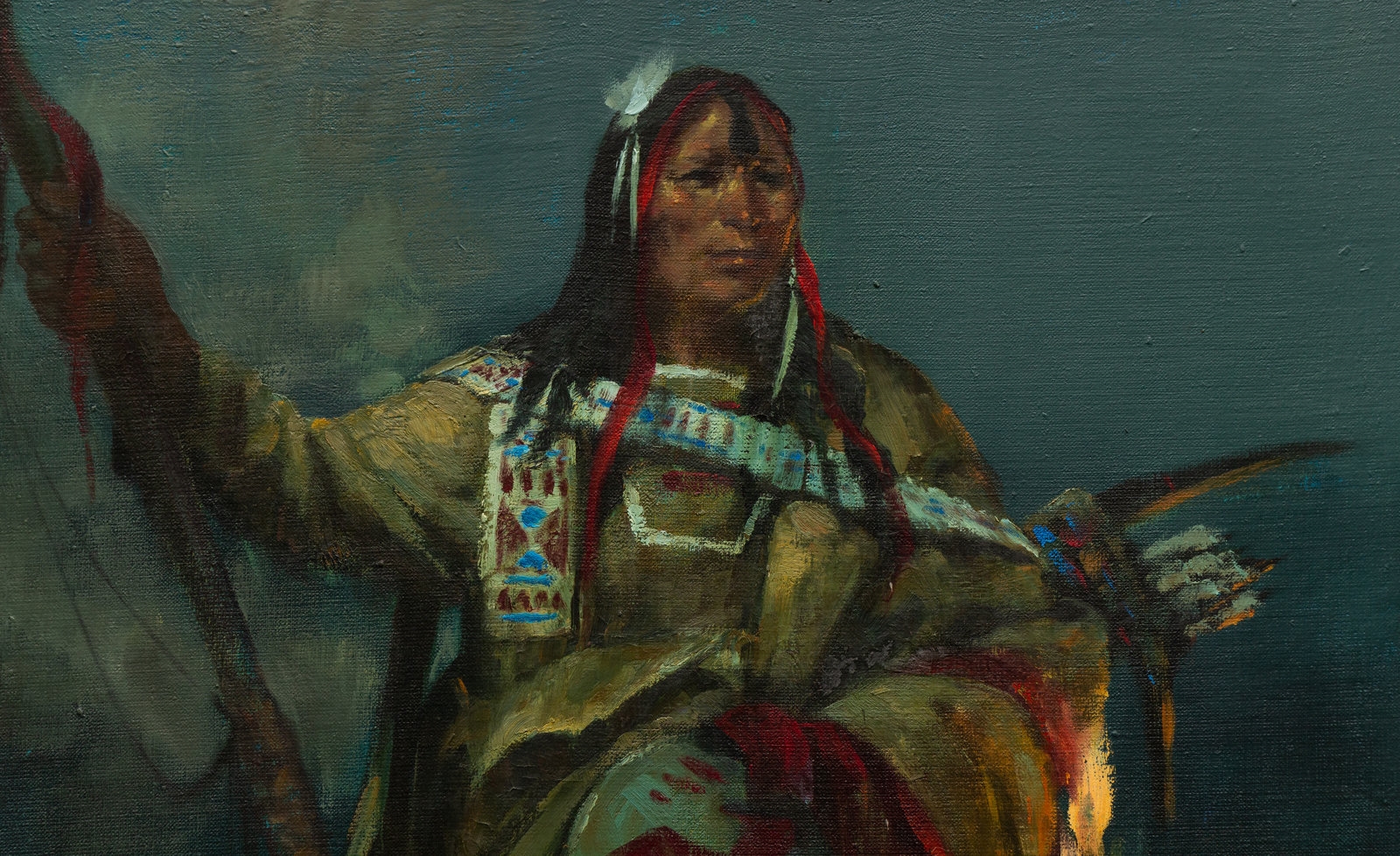 Lyle Tayson, Sr. | Untitled Indian with Spear and Shield | MutualArt