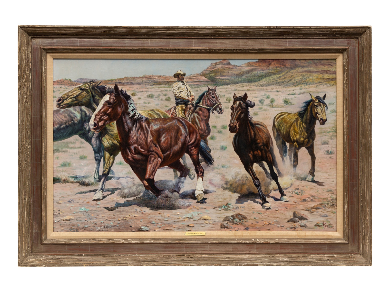 Greg Perillo | Cowboy and Wild Horses | MutualArt