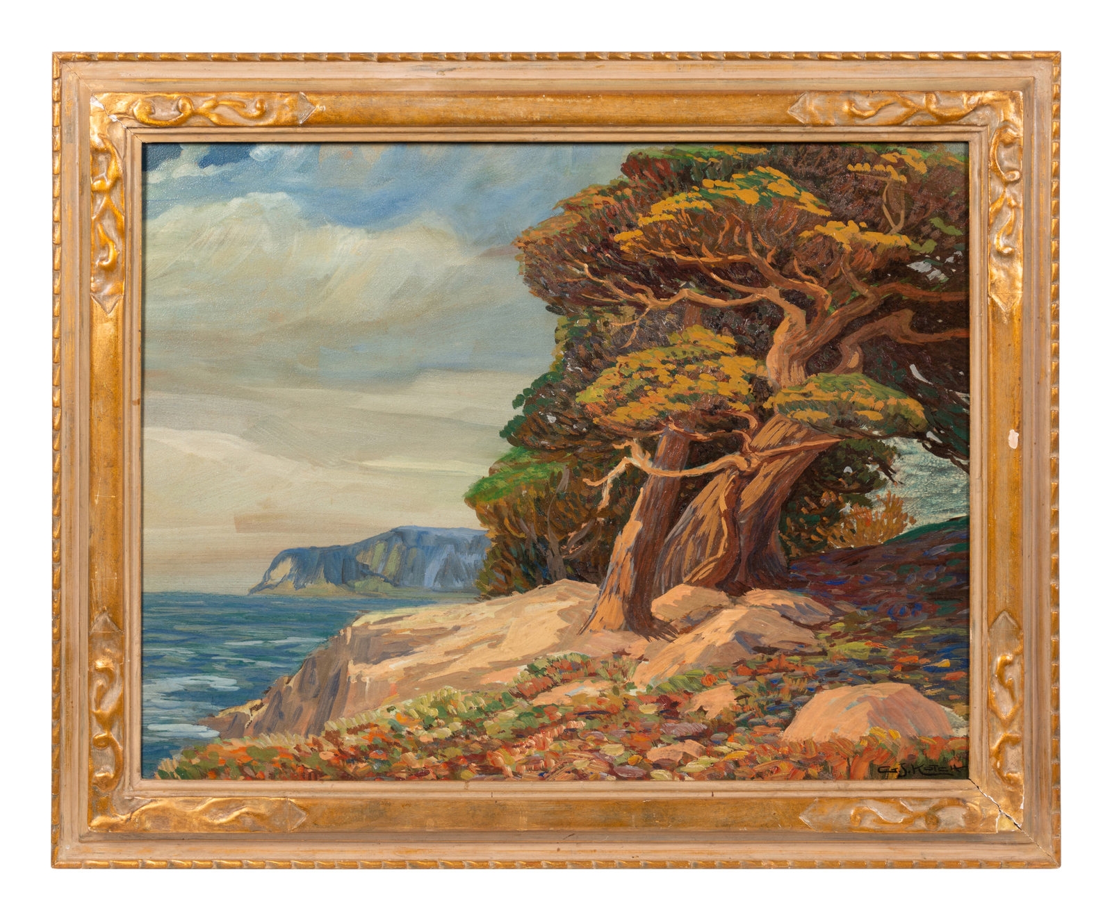 George Joseph Koch | Cyprus Tree and Sea | MutualArt
