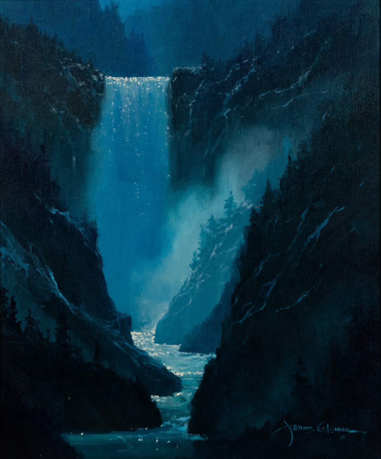 James Coleman | Yellowstone Under Moonlight | MutualArt