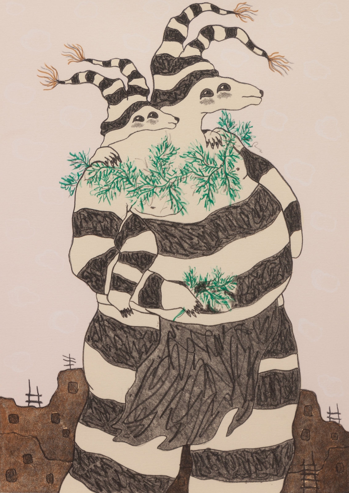 Harry Fonseca | Four Works: Koshare with Melon | MutualArt