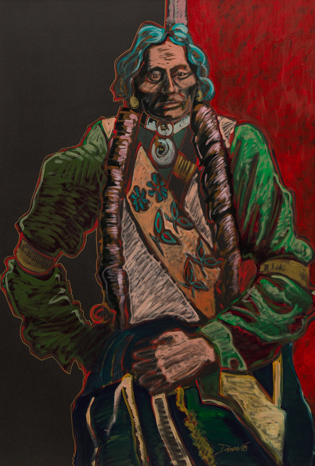 Darren Vigil Gray | Indian with Peace Pipe | MutualArt