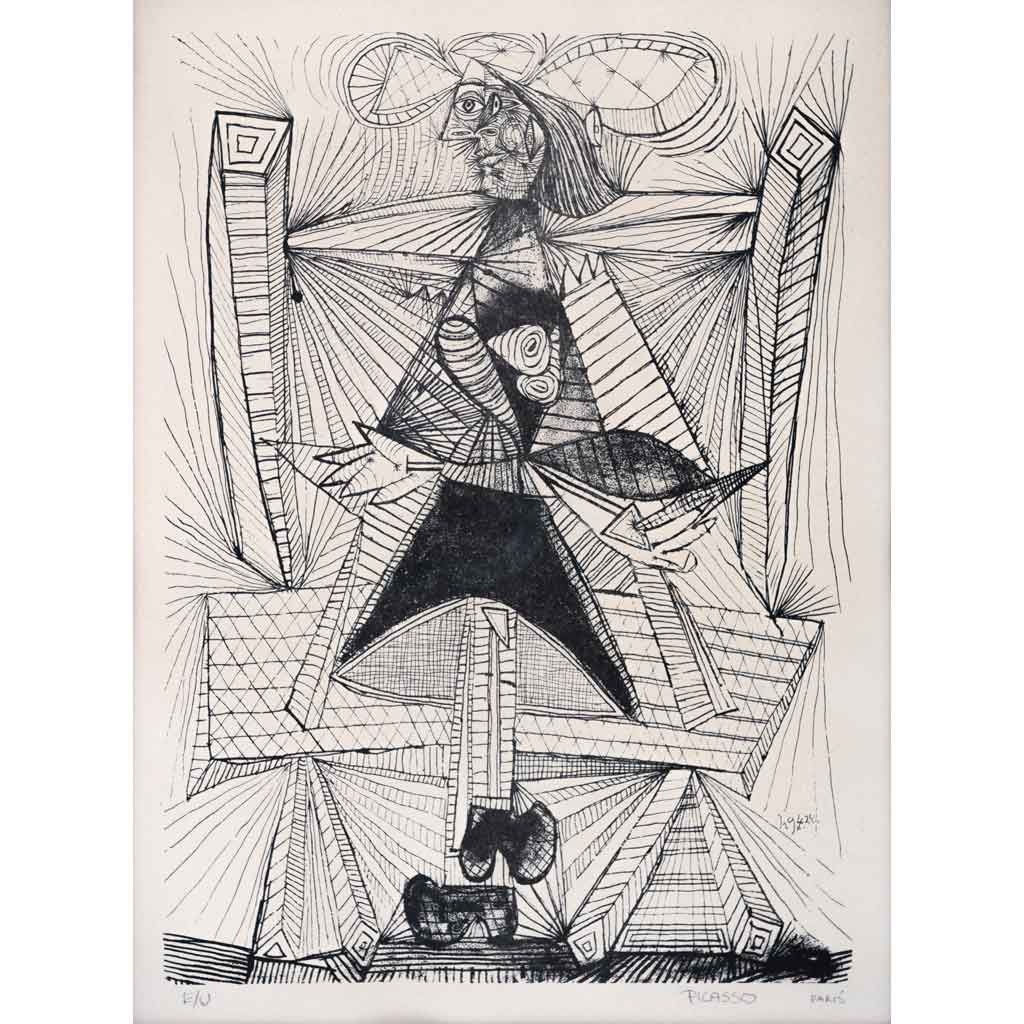 Pablo Picasso | Dora Maar in a Wicker Chair (Dora Maar en una silla de ...