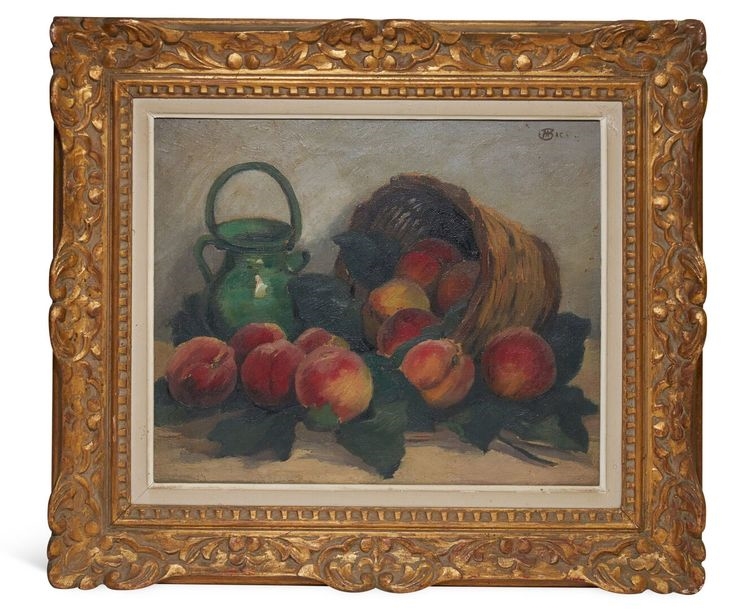 Marcel Bach | Still life with pitcher and peaches | MutualArt
