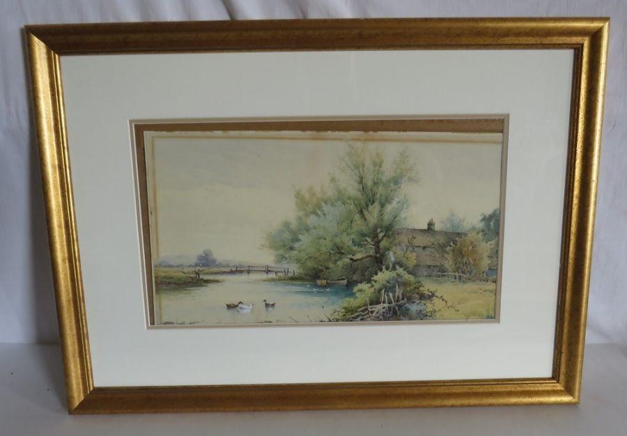 Edward Theodore Compton | river landscape watercolour | MutualArt