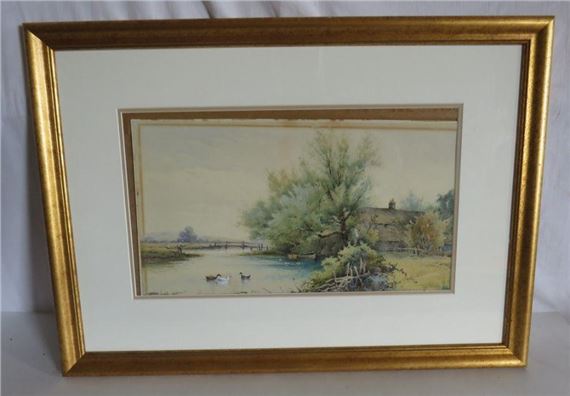 Edward Theodore Compton | river landscape watercolour | MutualArt