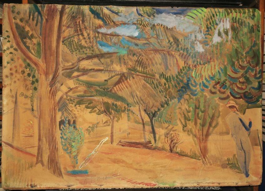 Joseph Hecht | Painter in his garden (1891) | MutualArt