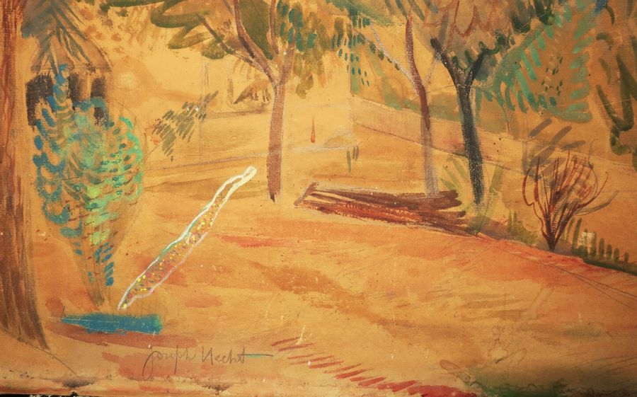 Joseph Hecht | Painter in his garden (1891) | MutualArt