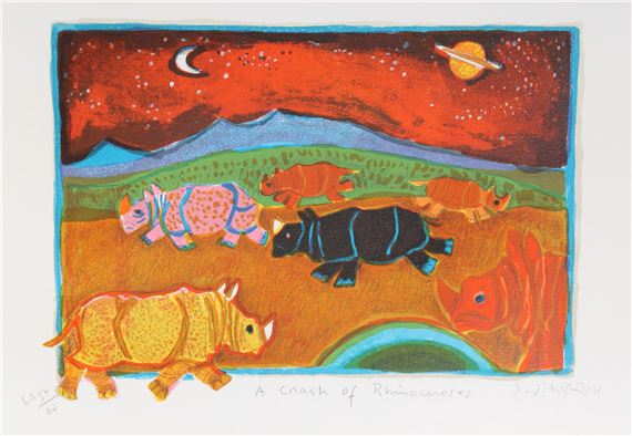 Judith Bledsoe | A Crash of Rhinoceros (Circa 1974) | MutualArt