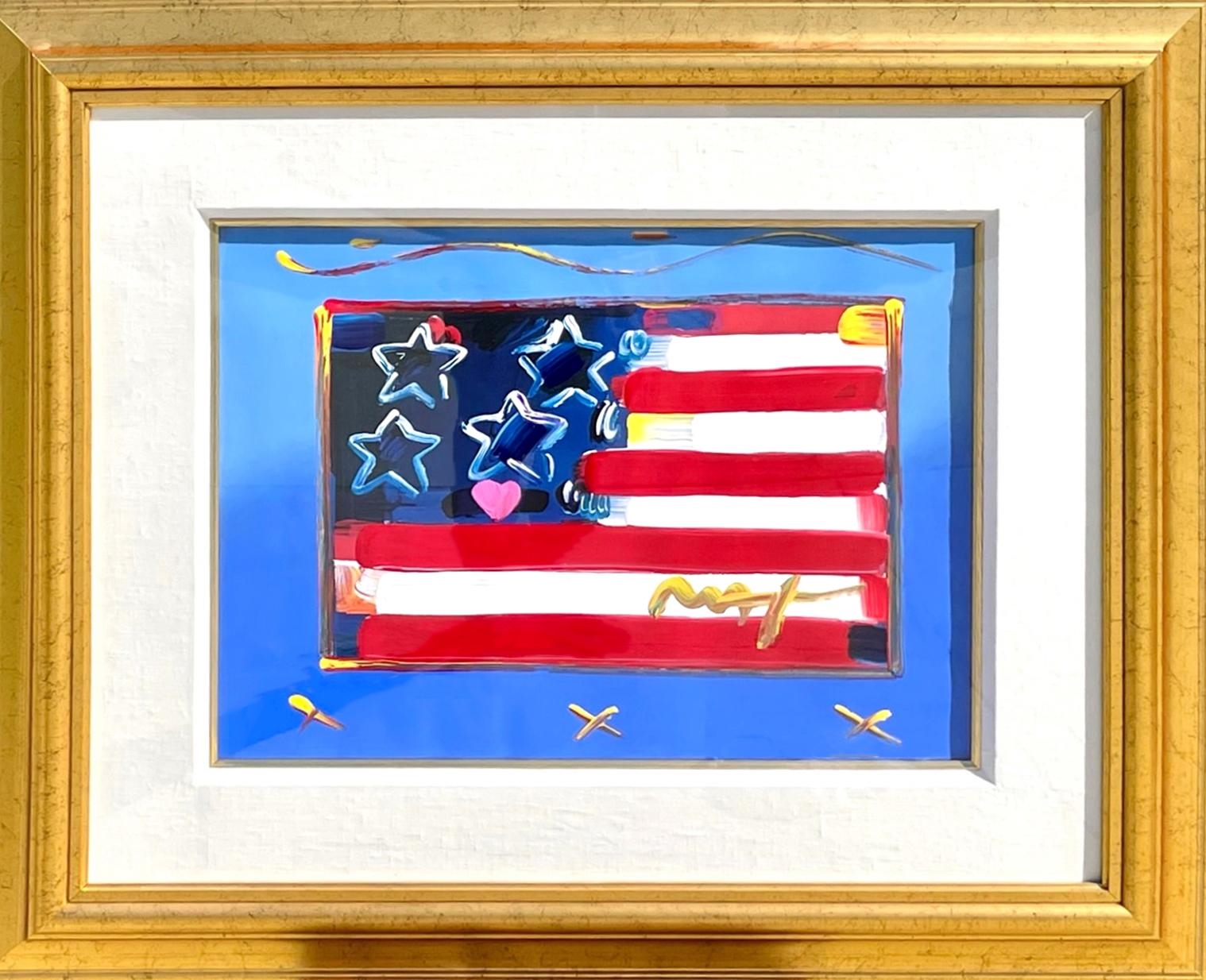 Peter Max | Flag with Heart (1999) | MutualArt