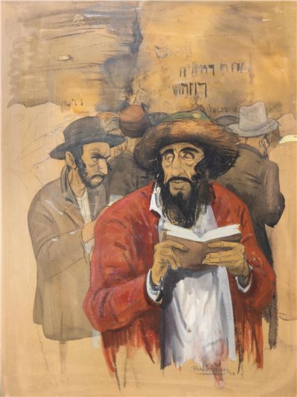 Piet van der Hem | Jewish men praying at the wailing wall in Jerusalem ...