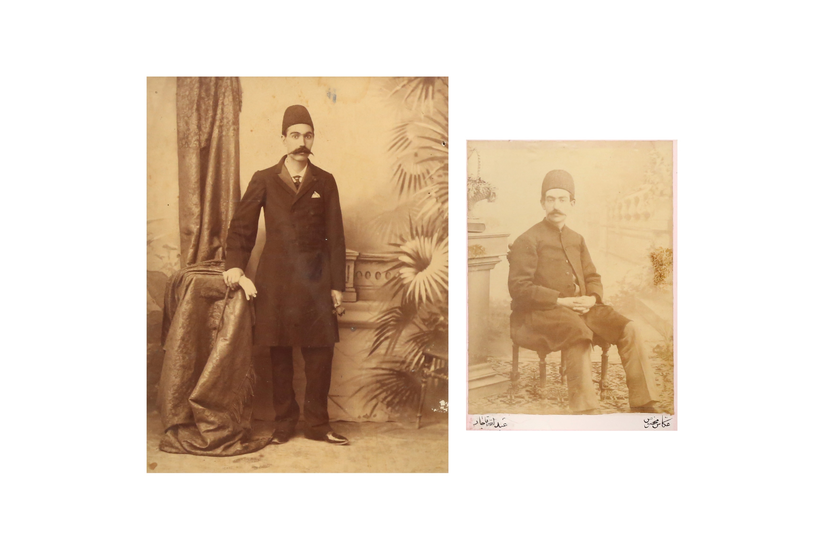 Abdullah Mirza Qajar | TWO PORTRAIT PHOTOGRAPHS OF MORTEZA KHAN | MutualArt