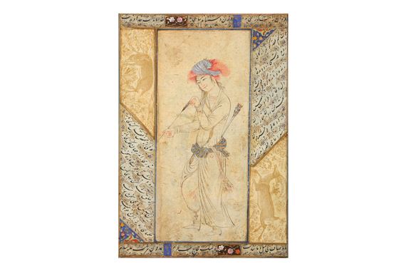 Iranian School, 19th Century | AN ARCHAISTIC SAFAVID-REVIVAL PORTRAIT ...