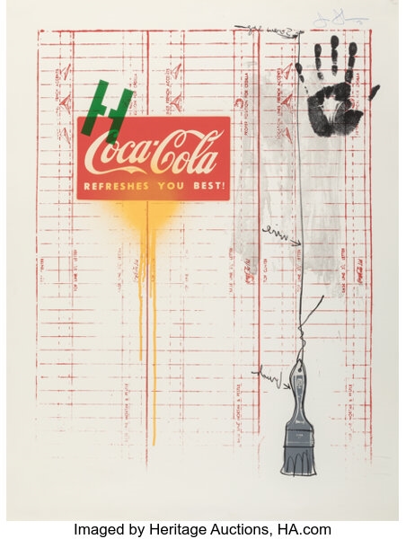 Jasper Johns | Untitled (Coca-Cola and grid) (1971) | MutualArt