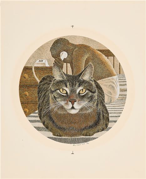 Alex Colville | Cat and artist. (1979) | MutualArt