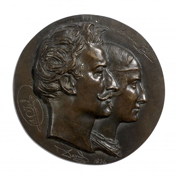 Pierre Jean David d'Angers | Double portrait d'Aspasie et d'Auguste Jal ...