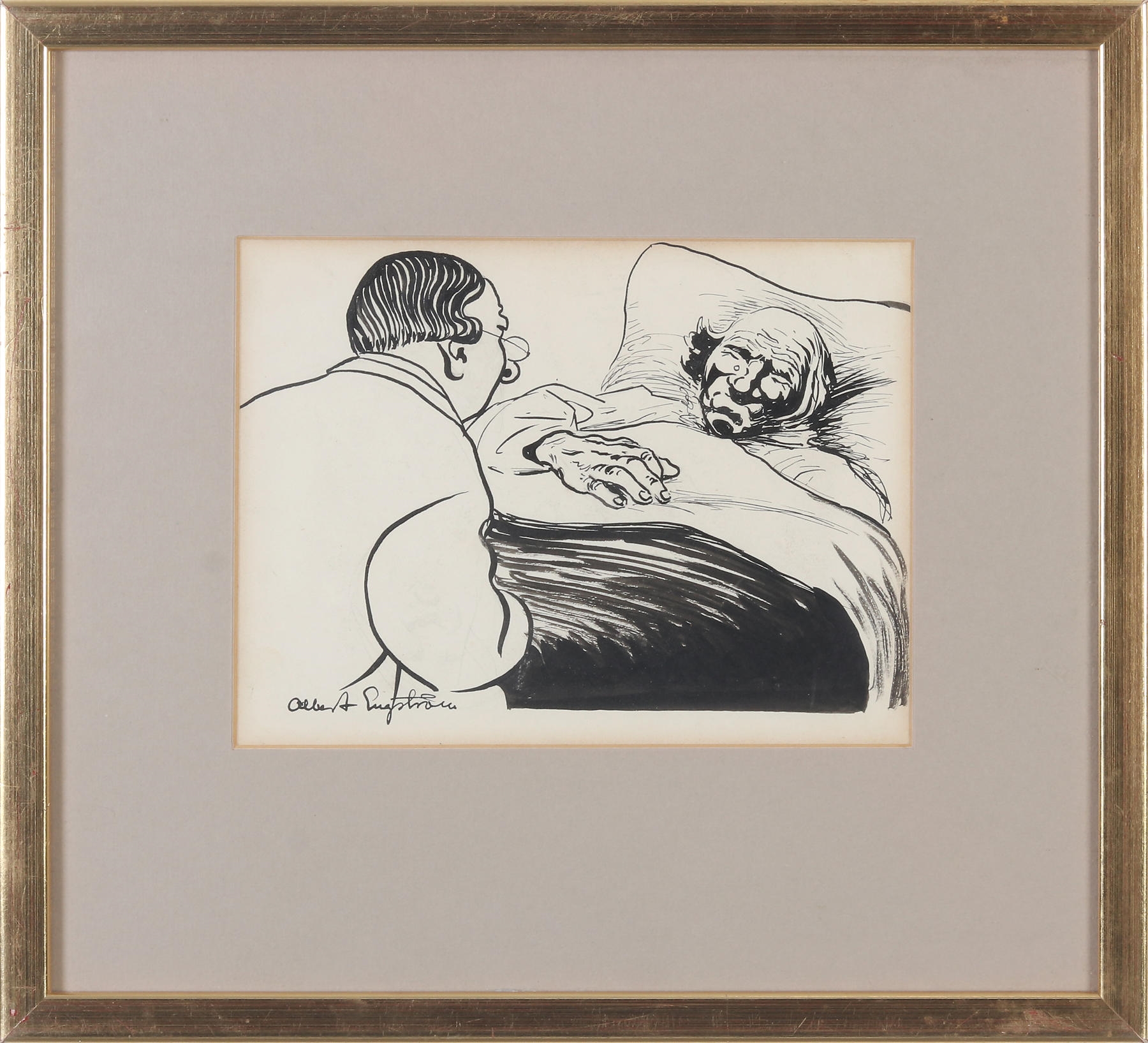 Albert Engström | Doktor och patient | MutualArt