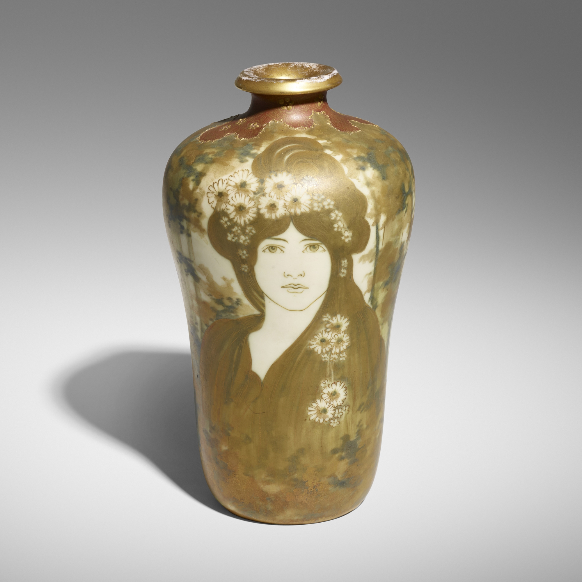 Riessner, Stellmacher & Kessel | Amphora Art Nouveau vase with maiden ...