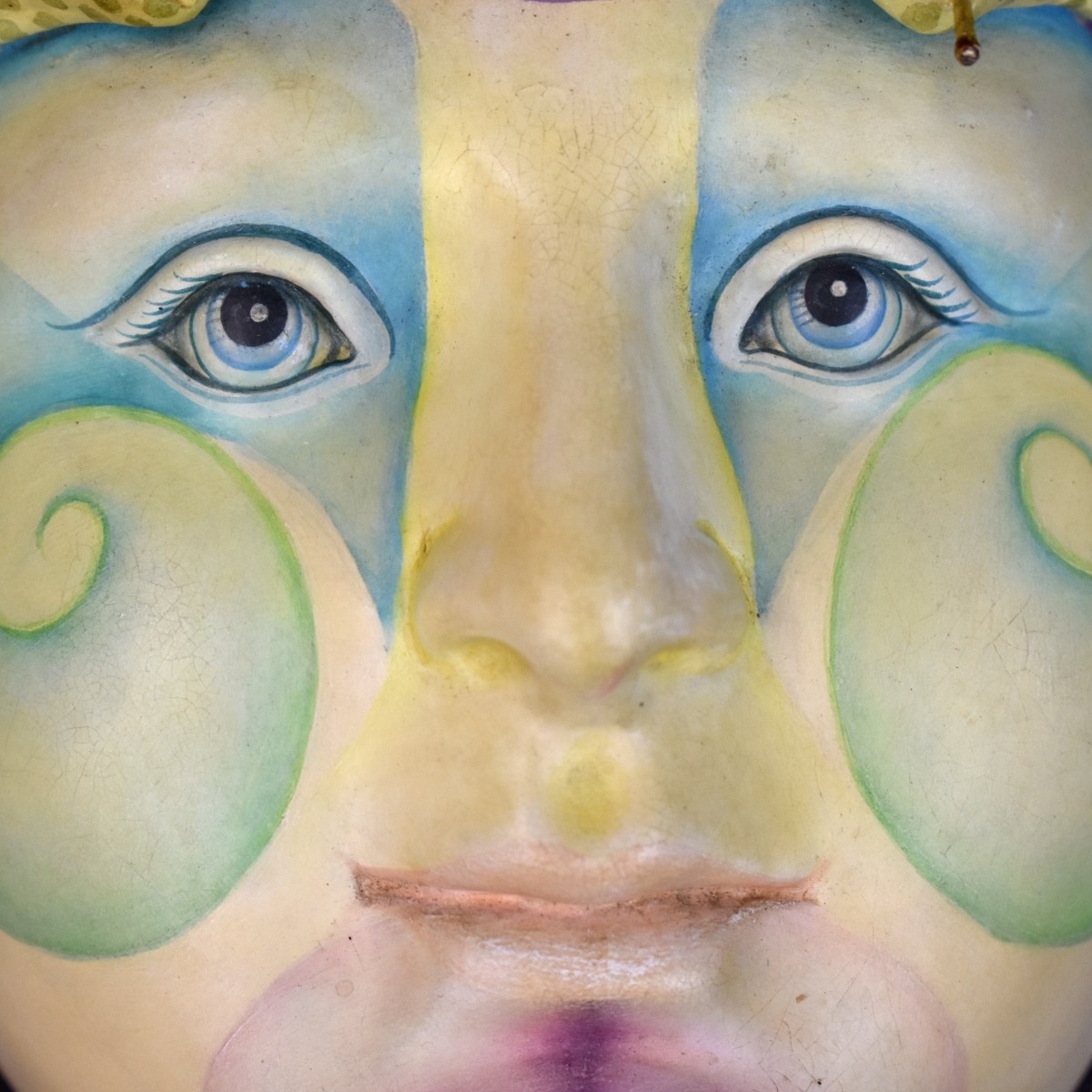 Sergio Bustamante | Pair of Hand Painted Ceramic Mask Faces | MutualArt
