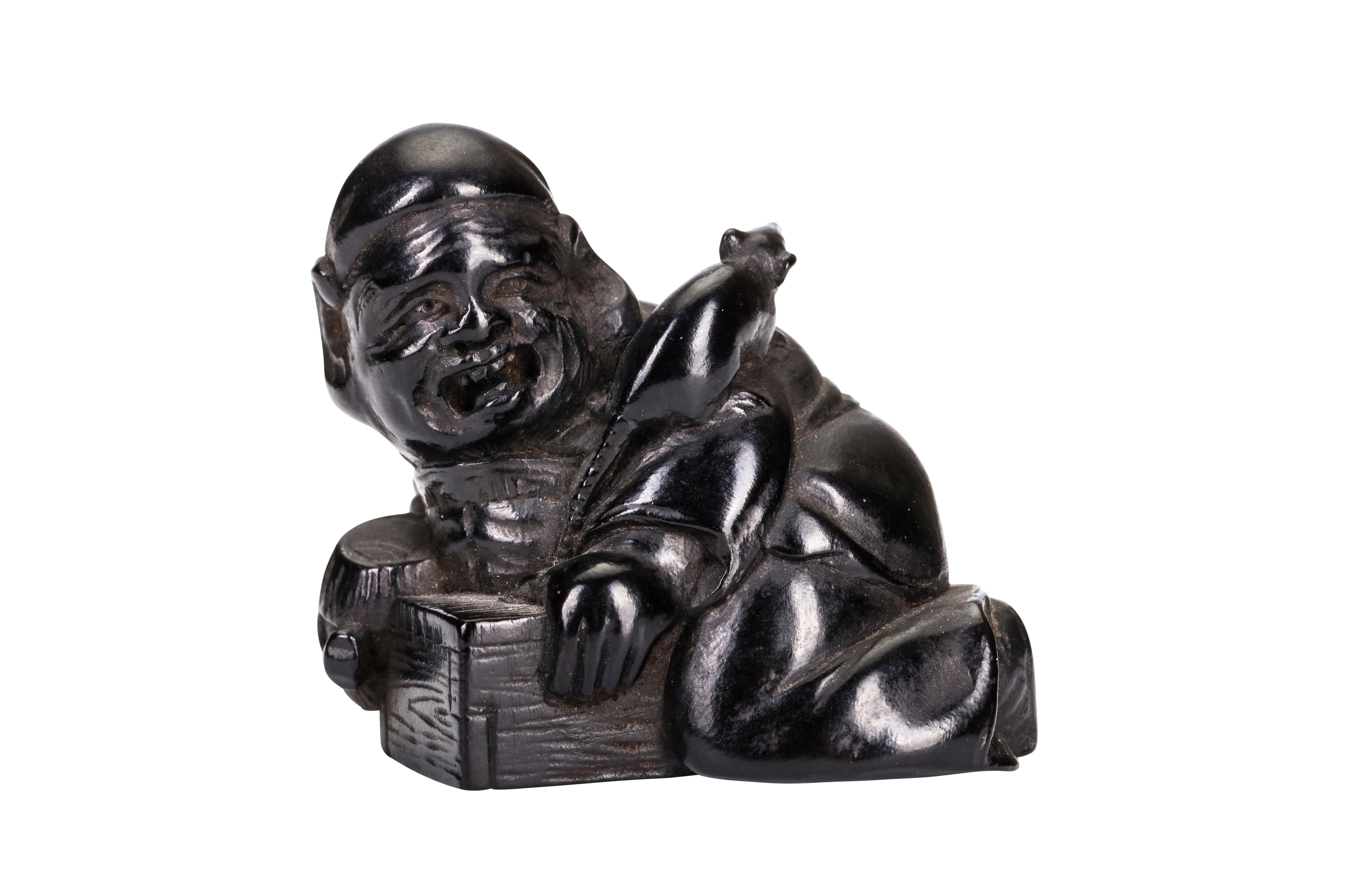 Masatsugu Kaigyokusai | NETSUKE OF A DAIKOKU AS A RAT-CATCHER | MutualArt