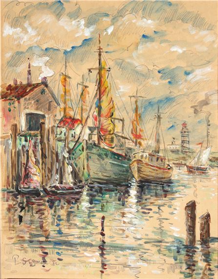 Paul Signac | Fishing Boats at Port (1902) | MutualArt