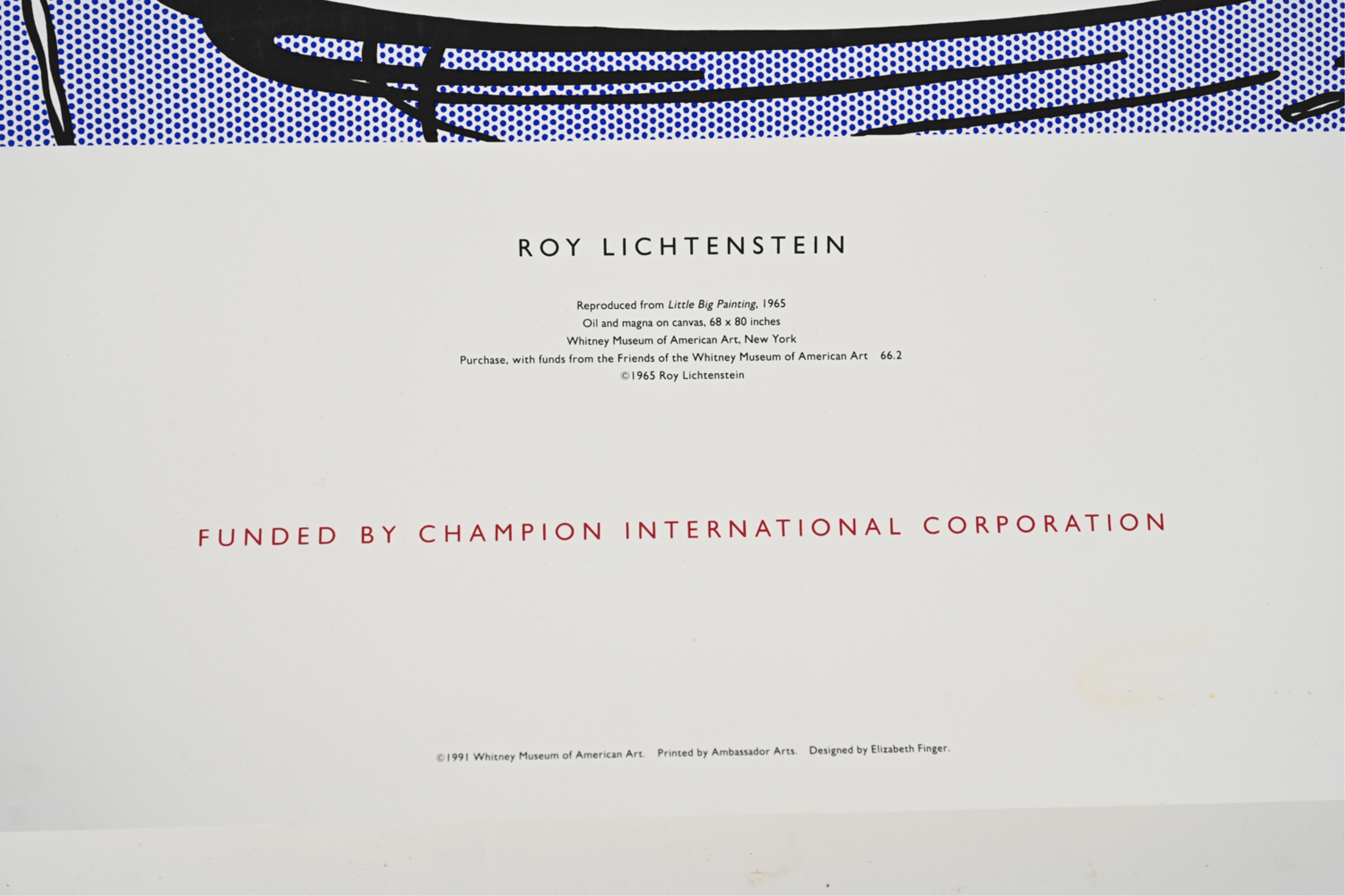 Roy Lichtenstein | ROY LICHTENSTEIN 1991 WHITNEY MUSEUM LITHO POSTER ...