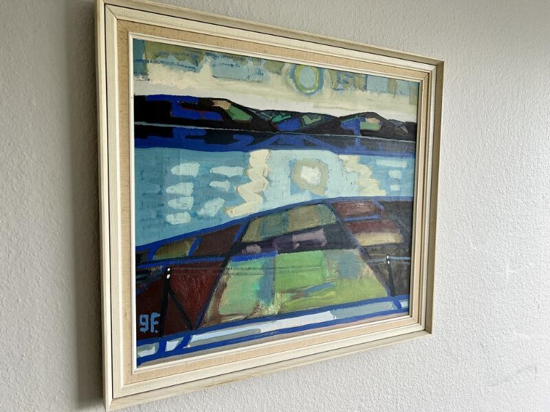 Gunnar Funck | Agre ved blå fjord (1974) | MutualArt