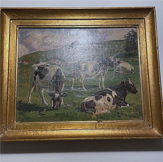 Rasmus Christiansen | Danish summer landscape with grazing cows Signed ...