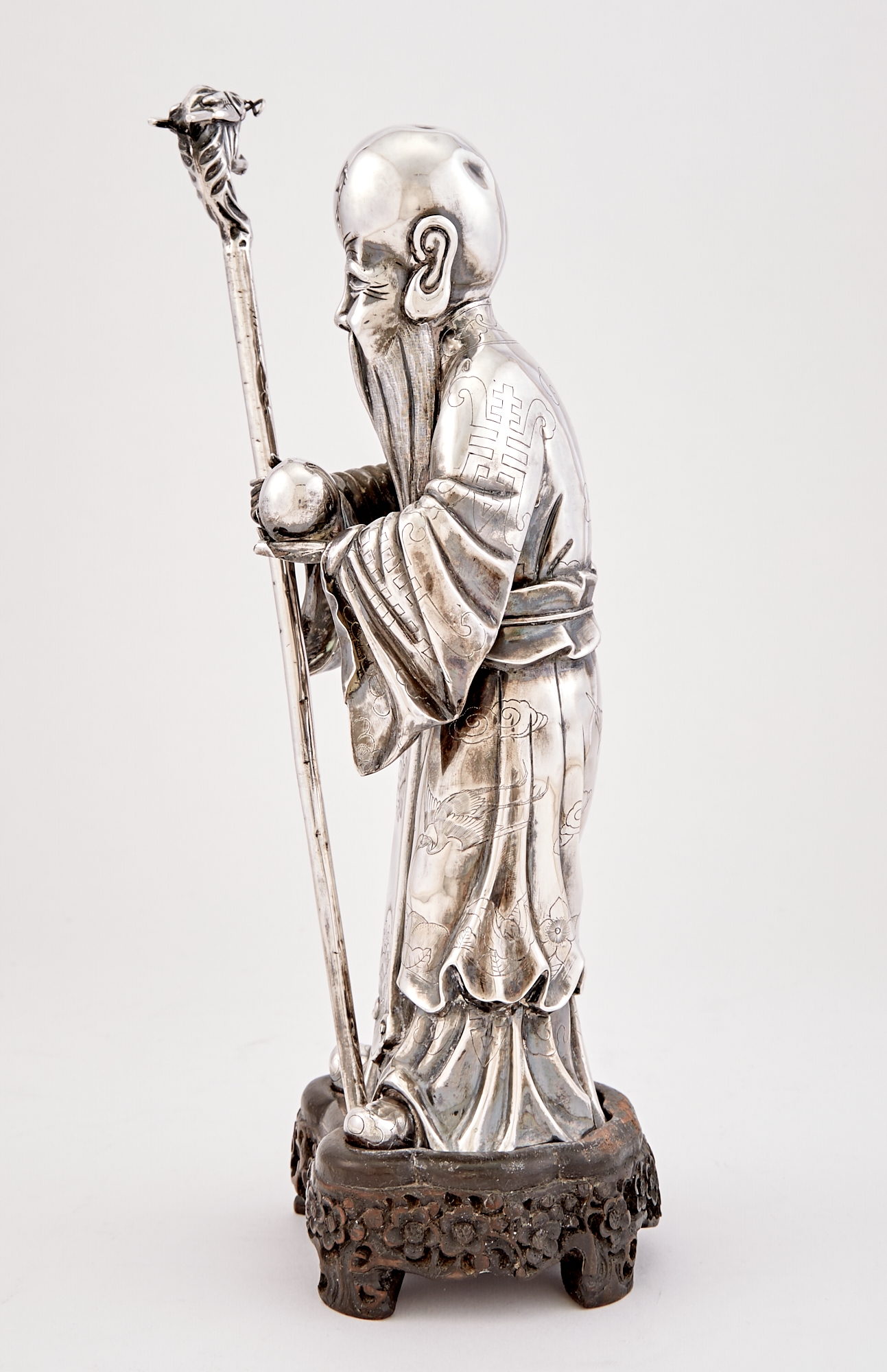 Chinese School, 20th Century | Chinese Silver Figure of Lao Tzu | MutualArt