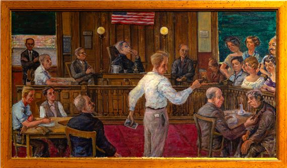 Clyde Singer | Court Room Scene | MutualArt