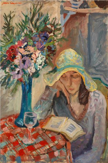 Jacques Chapiro | Interior with a woman reading | MutualArt