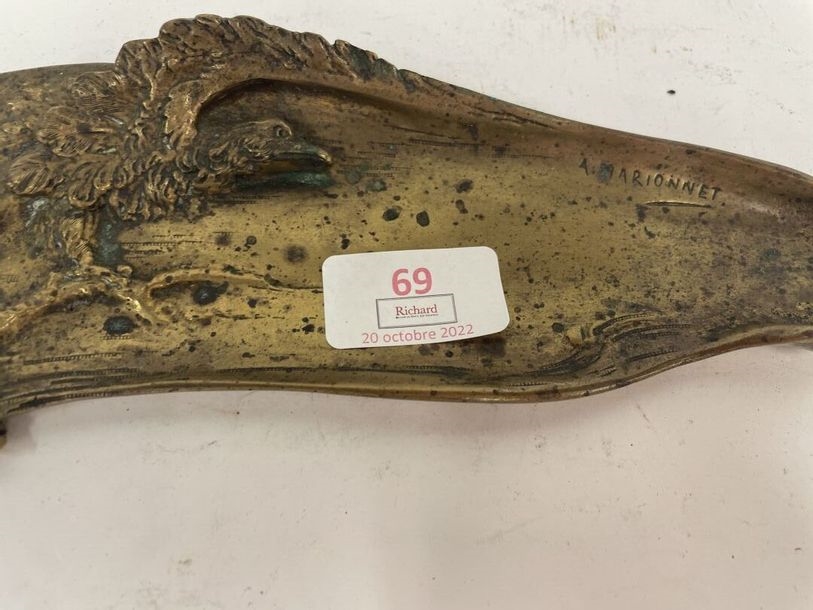Albert Marionnet | A.MARIONNET vide poche en bronze à décor d'aigle sur ...