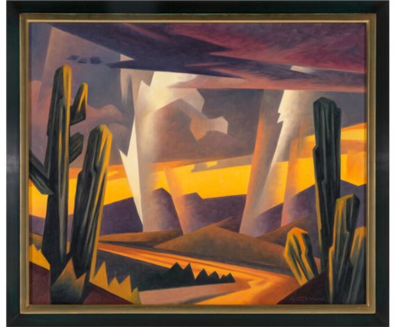 Ed Mell | Storm and Desert Wash (2007) | MutualArt