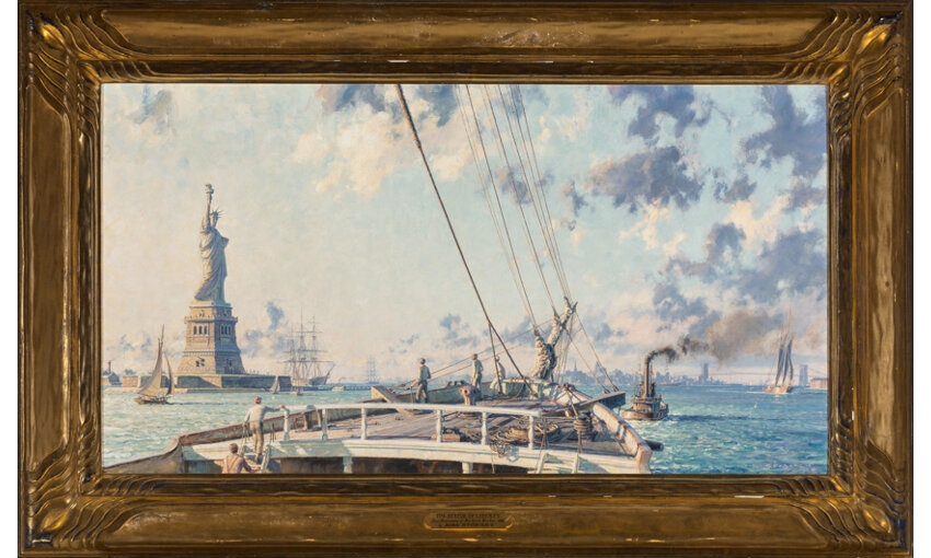John Stobart | Statue of Liberty in a Panorama of New York Harbor (1986 ...