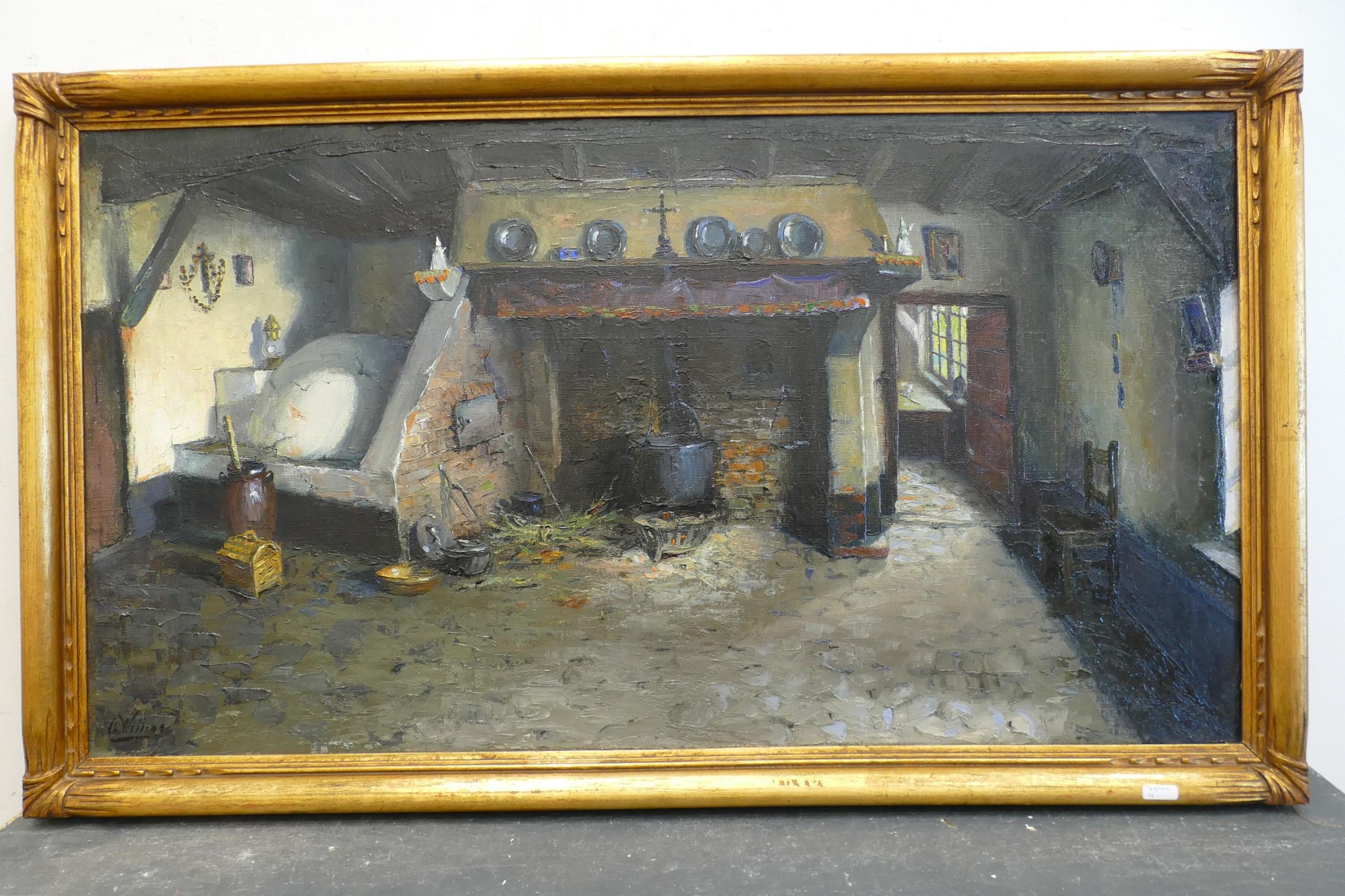 Wellens Charles | Intérieur avec cheminée | Compare similar artworks ...