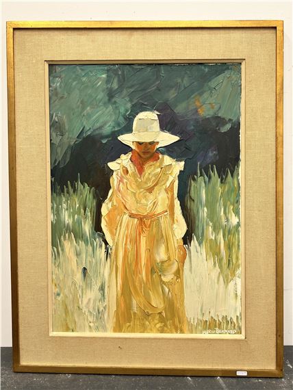 Mario Berrino | Elégante au chapeau | MutualArt