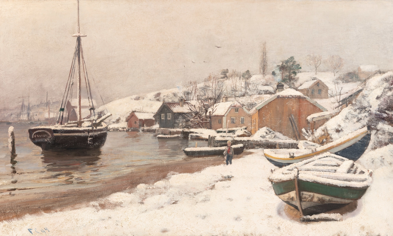 Frederik Collett | Vinterlandskap (1894) | MutualArt