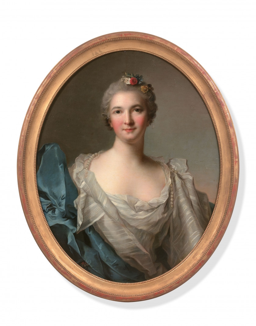 Jean-Marc Nattier | Portrait d'une dame de qualité à la robe blanche et ...