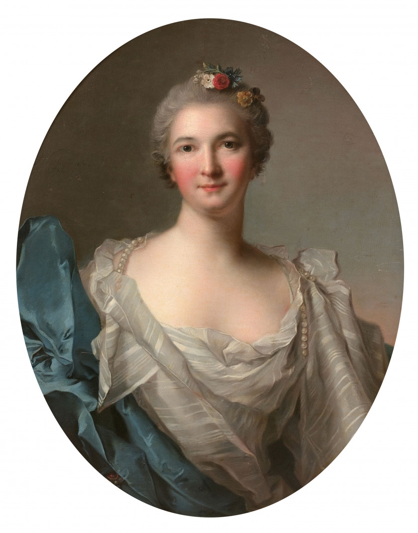 Jean-Marc Nattier | Portrait d'une dame de qualité à la robe blanche et ...