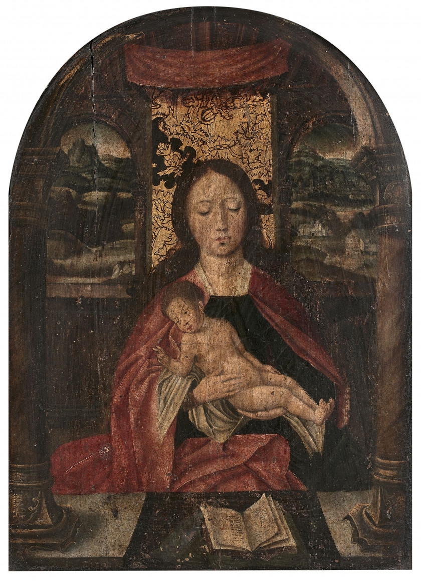 Netherlandish School, 16th Century | Pays-Bas, XVIe siècle La Vierge à l'Enfant sous un dais ...