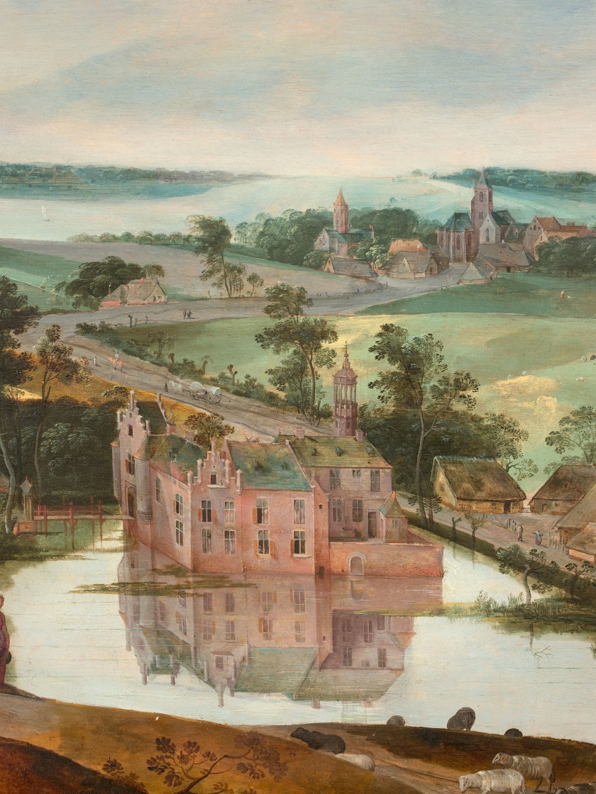 Jacob Grimmer | Château dans un paysage avec un berger | MutualArt