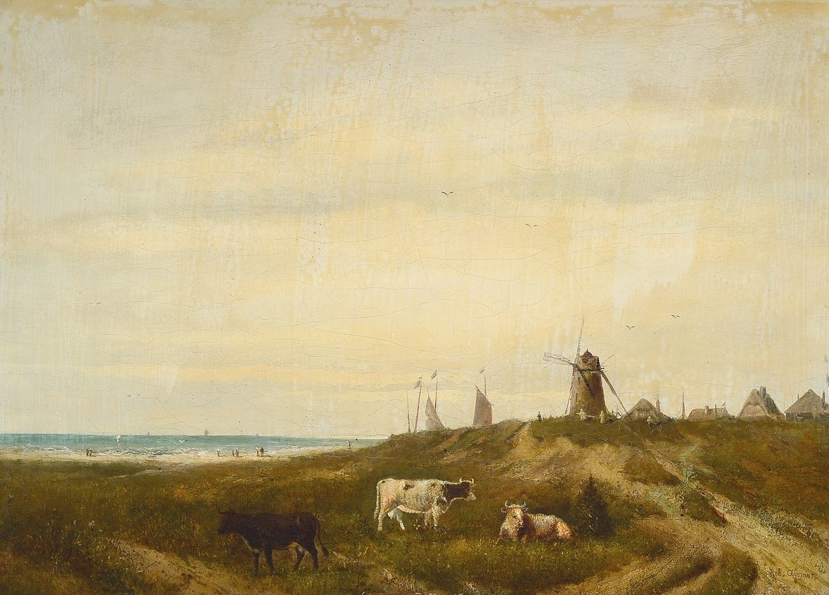 Robert Assmus | Dutch landscape with windmills | MutualArt