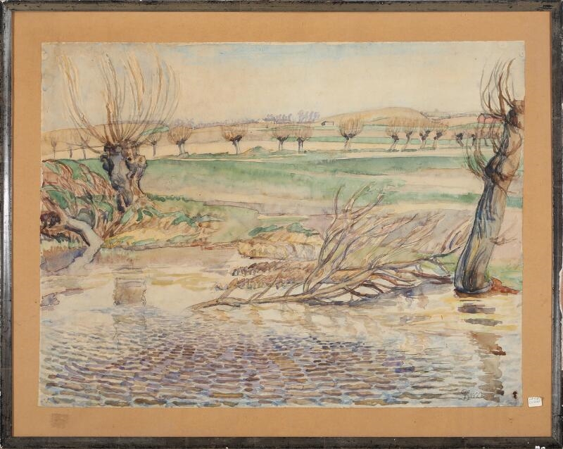 Fritz Syberg | Landscape with weathered trees near a lake (1922 ...