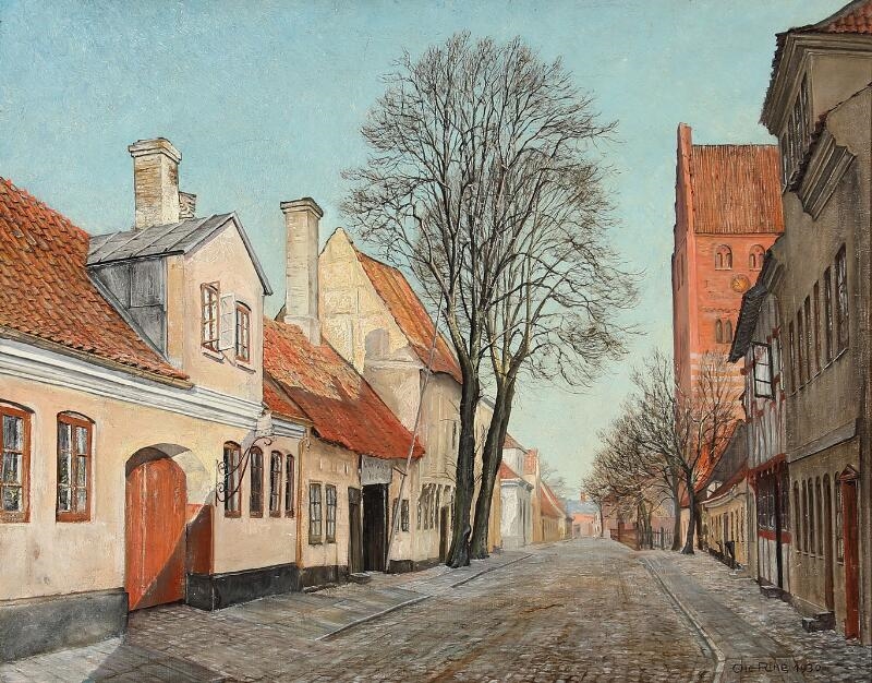 Ole Ring | A view of Kirkestræde in Køge (1930) | MutualArt